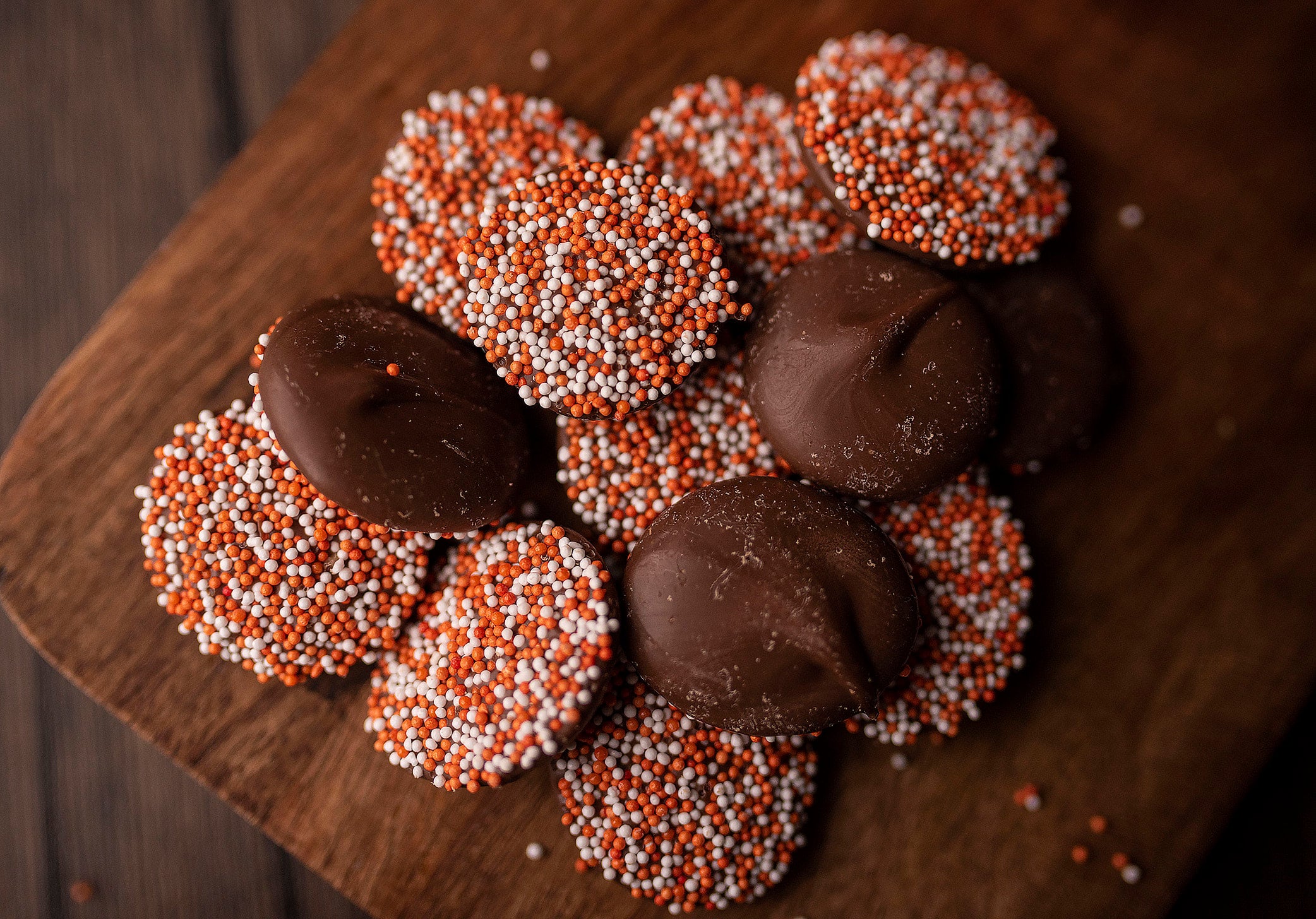 Non-Pareils - Orange Chocolate | Park Edge Sweet Shoppe
